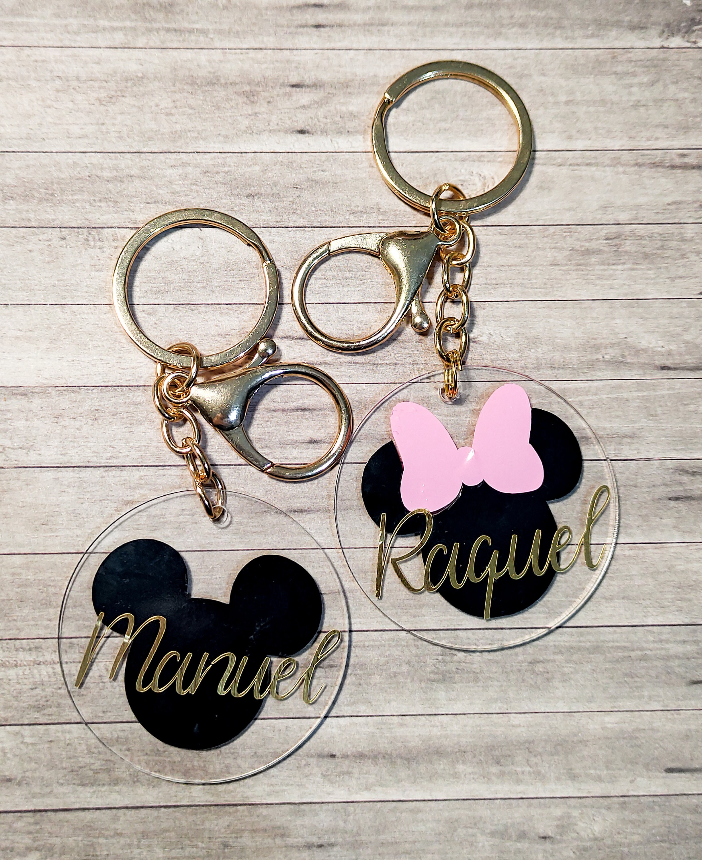 Customizable Acrylic Keychains With Initial and Name Finished With a ...