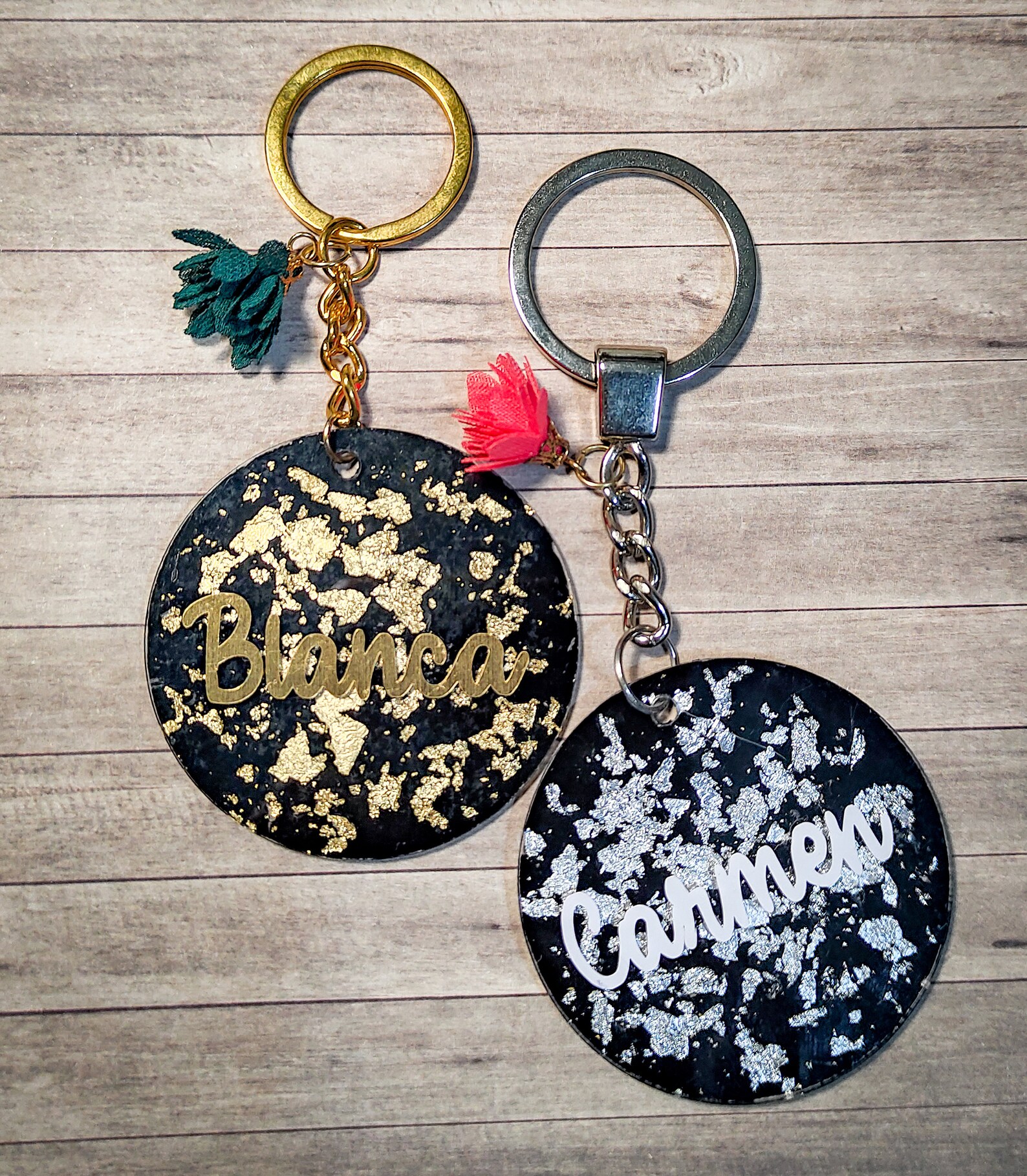 Customizable Acrylic Keychains With Initial and Name Finished With a ...