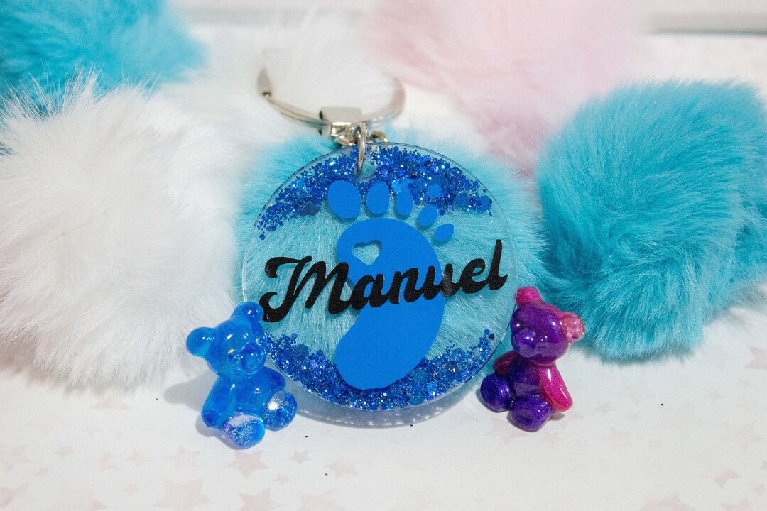 Personalized Baby Feet Acrylic Keychain. Custom Name Keychain. New Born ...