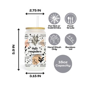 Daily Reminders-mental Health Awareness 16oz Iced Coffee Cup, Frosted ...