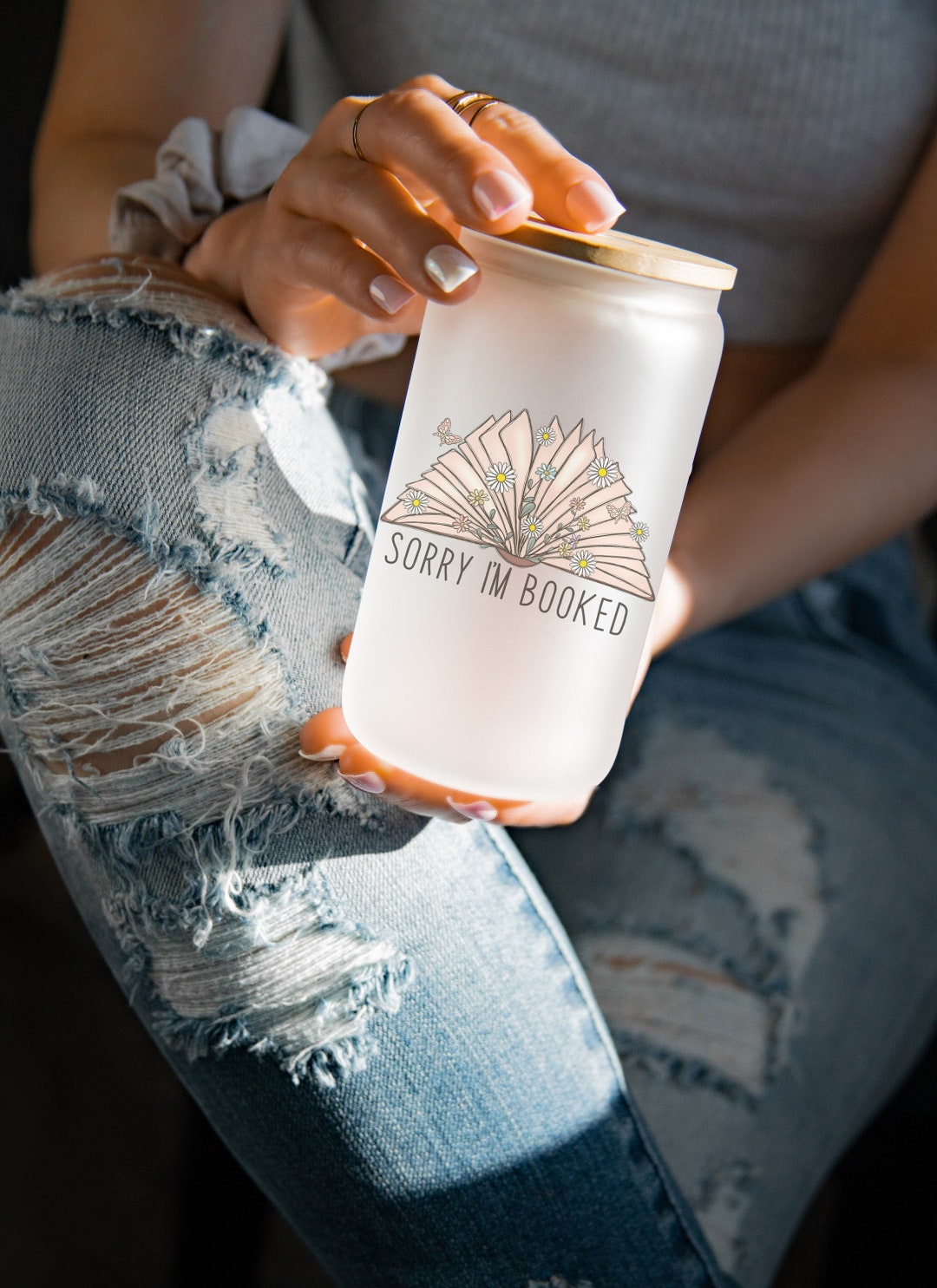 Sorry I'm Booked 16oz Iced Coffee Cup, Cold Drink Cup, Frosted Can ...