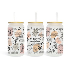 Daily Reminders-mental Health Awareness 16oz Iced Coffee Cup, Frosted ...