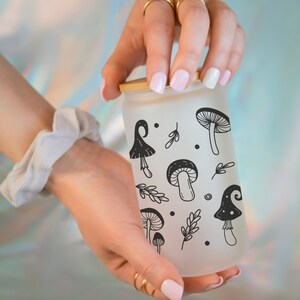 Cute Mushroom 16oz Iced Coffee Cup Cold Drink Cup Frosted - Etsy
