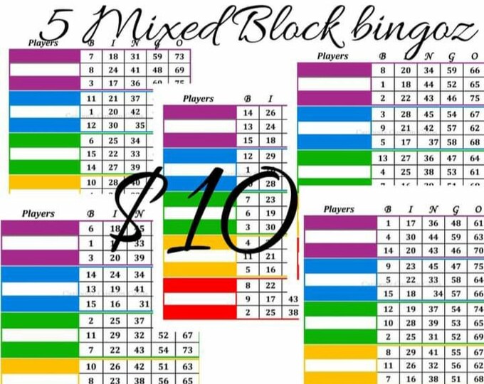 5 Mixed Block Bingos - Etsy Canada