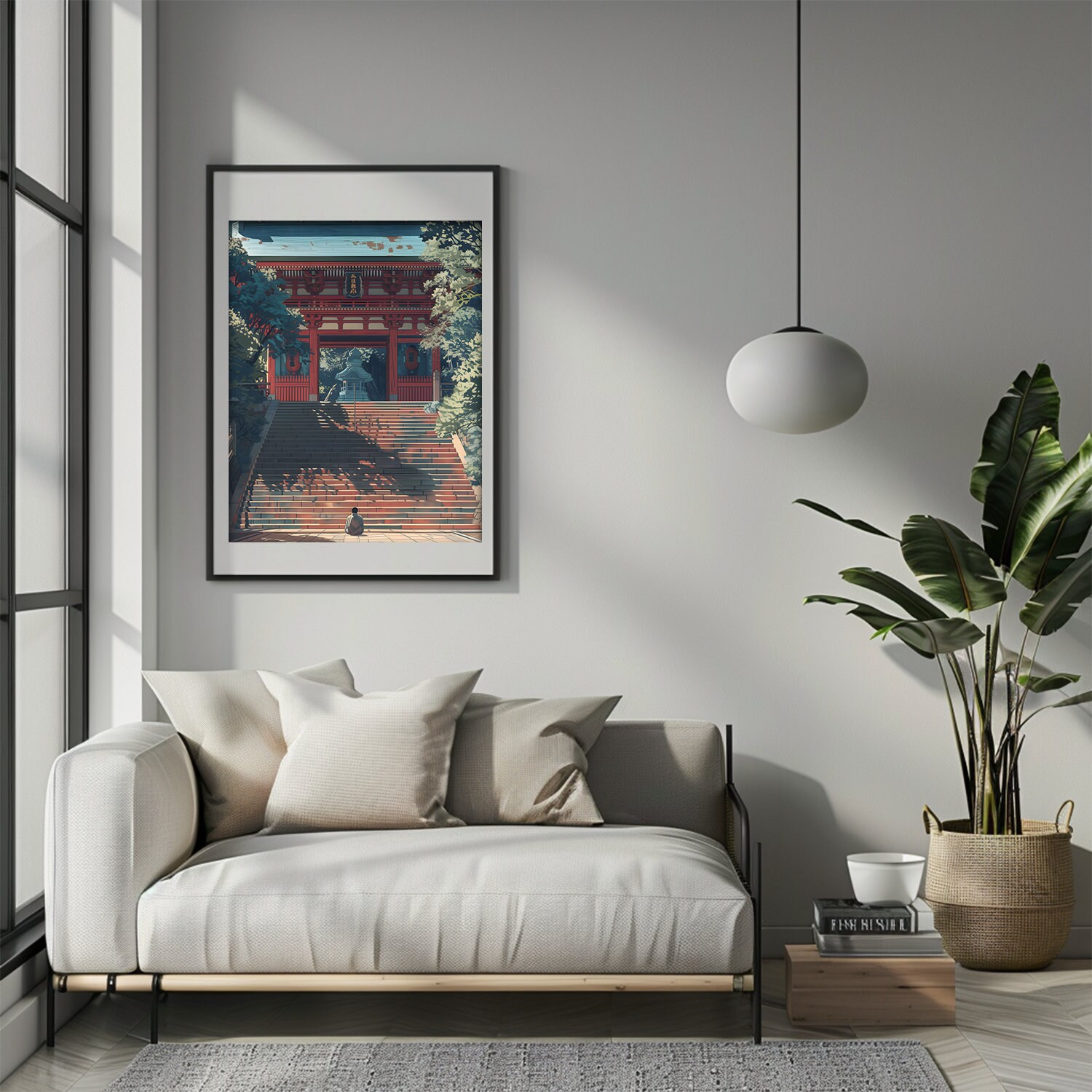 Monk at Shinto Shrine Wall Art Japanese Wall Art Print Kawase Hasui ...