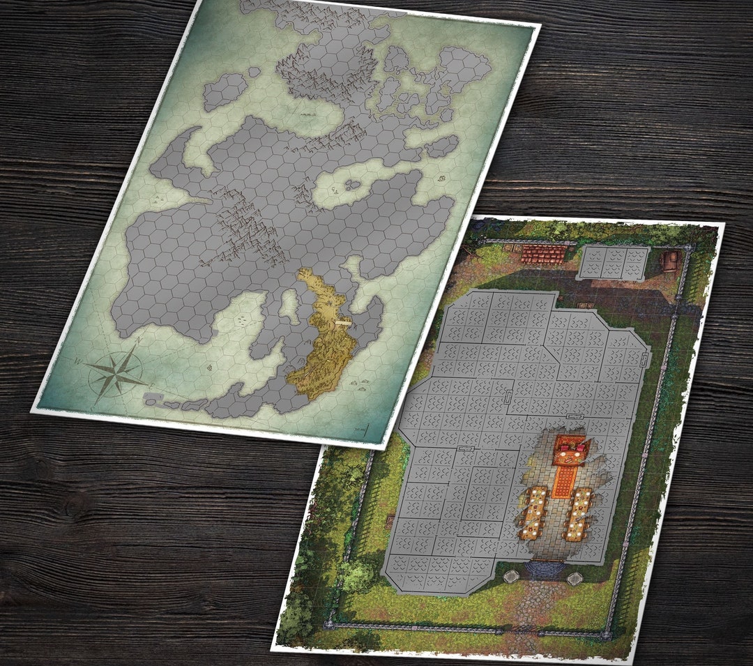 Dungeons and Dragons Scratch-off Map Set for Pen-and-paper Role-playing ...