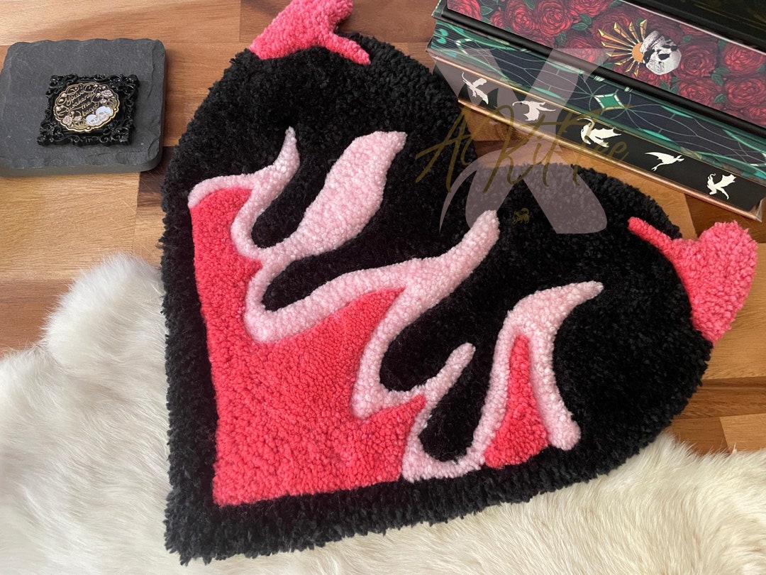 Flame Heart Rugs || Bookish Themed Home Decor || Spicy Book Rugs - Etsy