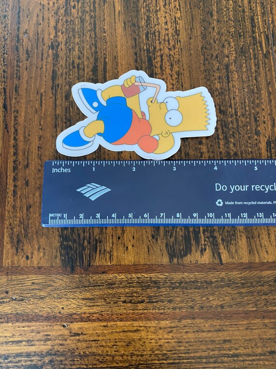 Bart Simpson Drinking and Chilling Sticker | Etsy