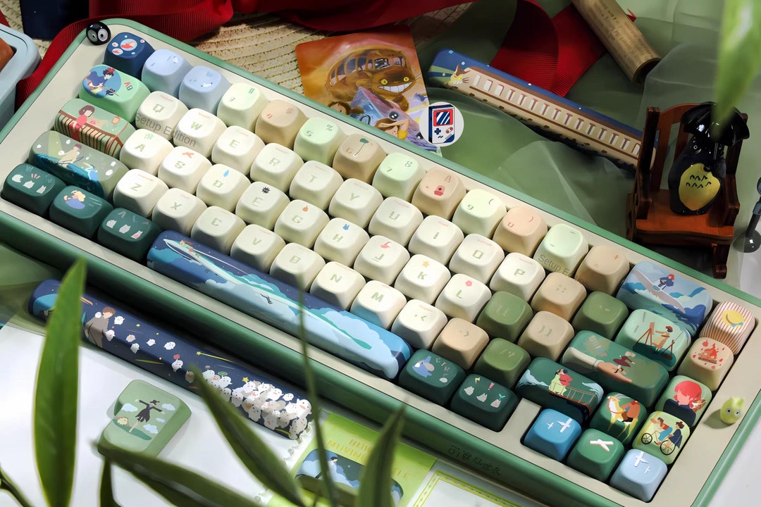 Ghibli-inspired Anime Keycap Set 144 Custom PBT Handmade Japanese Style ...