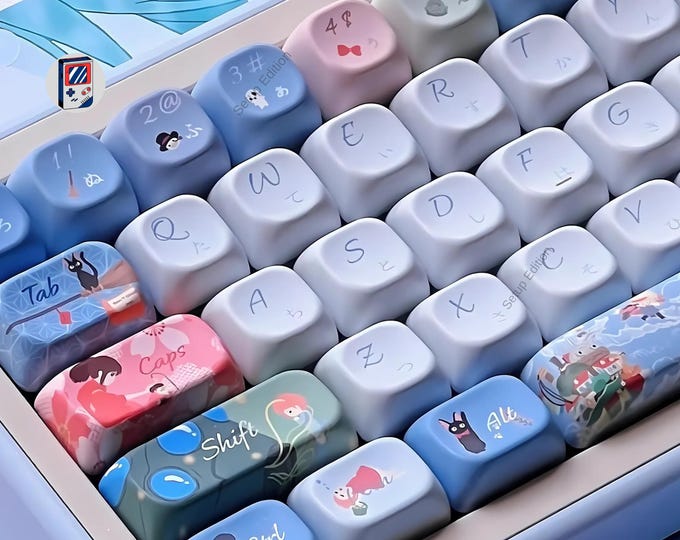 Ghibli-inspired Japanese Anime Keycap Set 143 Pieces | Handmade PBT ...