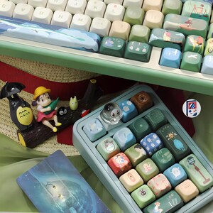 Ghibli-inspired Anime Keycap Set 144 Custom PBT Handmade Japanese Style ...
