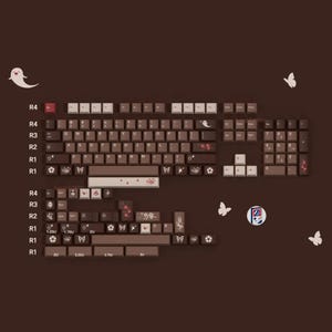 Genshin Impact Hutao Keycaps Set – Chocolate PBT Cherry Profile | 140 ...