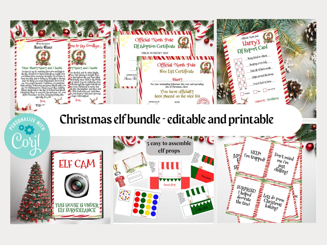 Editable Elf Activity Bundle, Printable Christmas Elf Templates, Elf ...