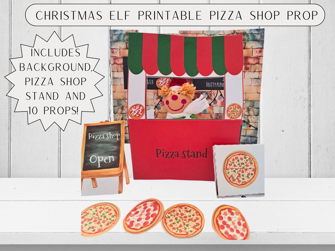 Christmas Elf Pizza Shop Prop Printable Elf Props Christmas - Etsy