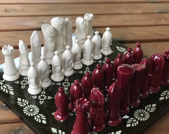 Ceramic Chess Set - Etsy