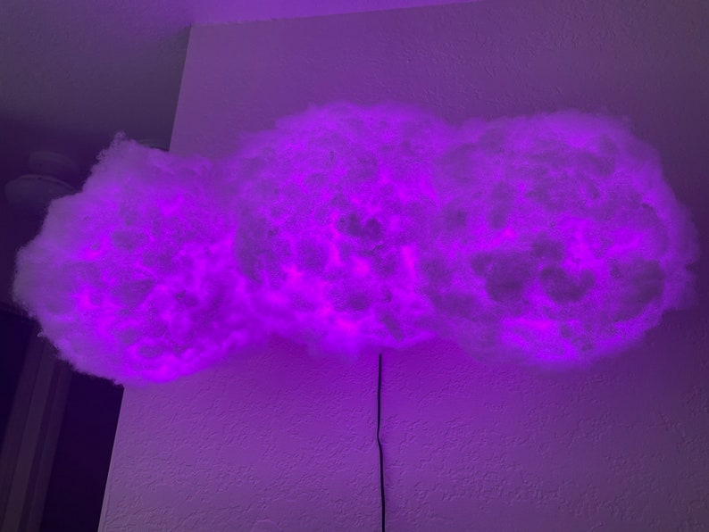 24 Multicolored LED Cloud Lamp, LED Cloud Light, Large Hanging Cloud ...
