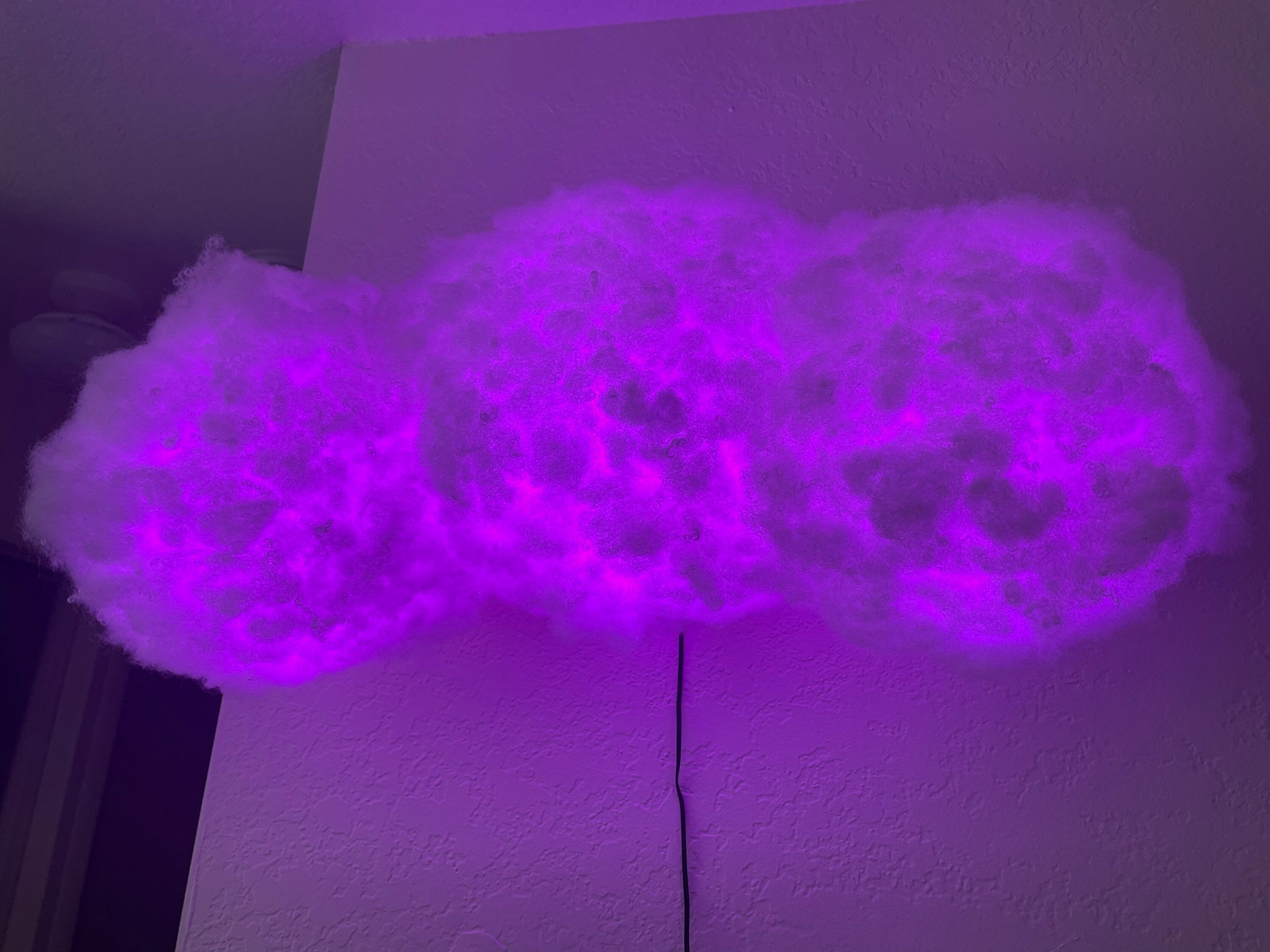 24” Multicolored LED Cloud Lamp, LED Cloud Light, Large Hanging Cloud ...
