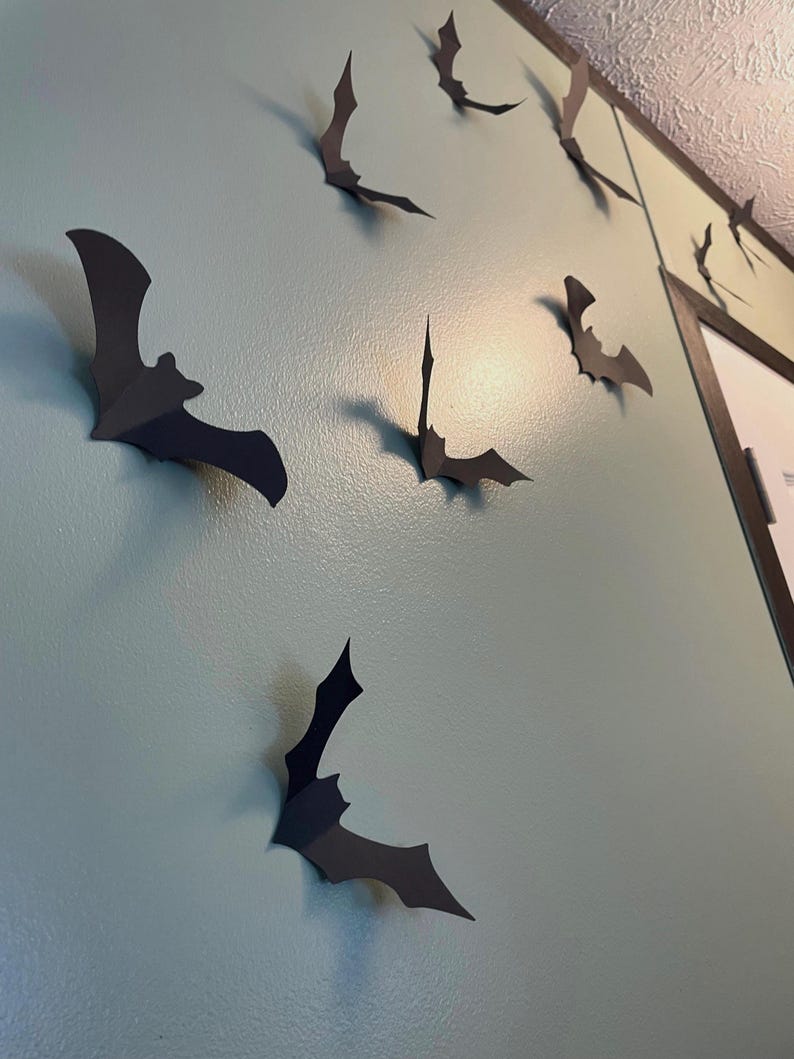 Halloween Bat Decorations, Reusable Bat Shaped Paper Cut Outs ...