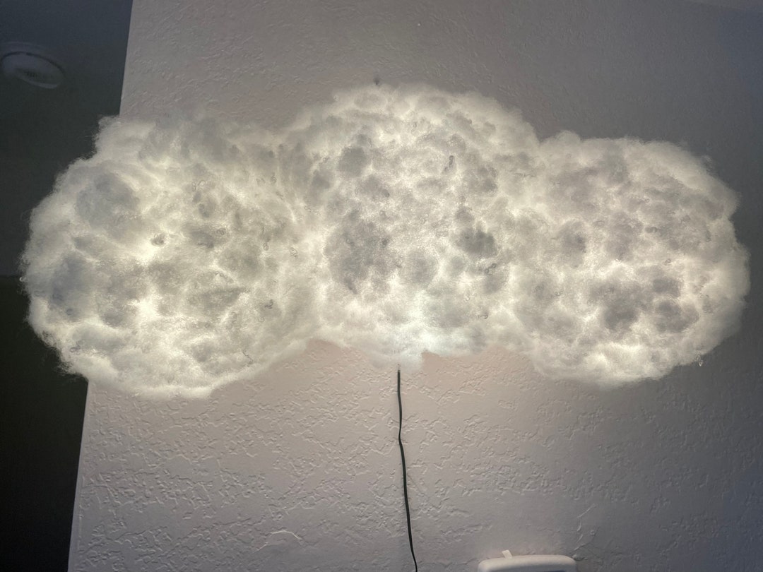24” Multicolored LED Cloud Lamp, LED Cloud Light, Large Hanging Cloud ...