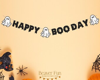 Happy Boo Day Banner | Halloween Birthday Banner | Halloween ...