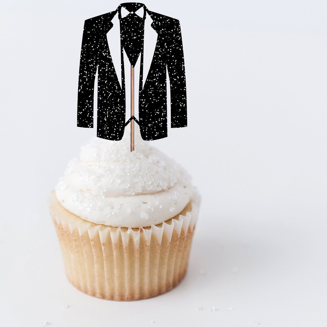 Tuxedo Cupcake Topper, Cupcake Topper for Groom, Bachelor Bachelorette ...