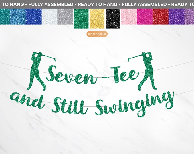 Personalized Golf 70th Birthday Banner, Seven Tee and Still Swinging ...