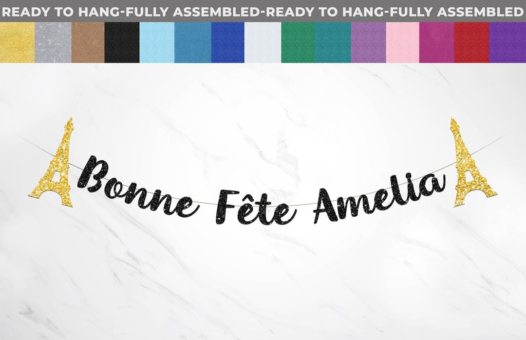Custom Bonne Fête Banner, French Happy Birthday Banner, Personalized ...