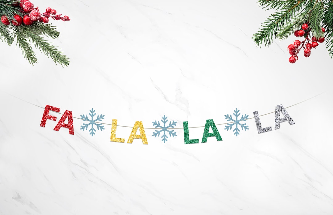 Fa La La La Banner, Christmas Party Decorations, Christmas Banner ...