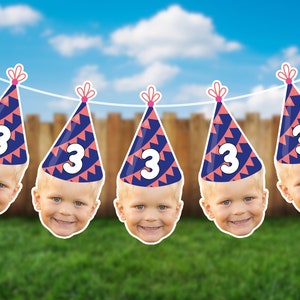 Custom Head Birthday Banner, Personalized Birthday Photo Banner, Funny ...