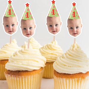 Face Cupcake Toppers, Baby Face Toppers, First Birthday Decor, Custom ...