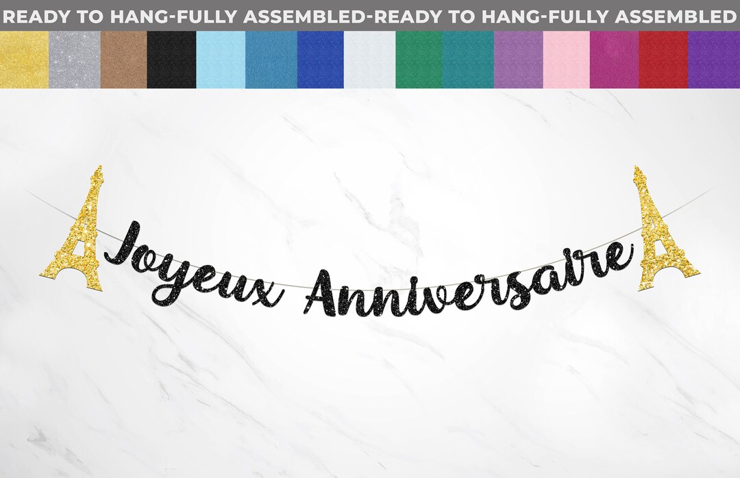 Joyeux Anniversaire Banner, French Birthday Party Decorations, French ...