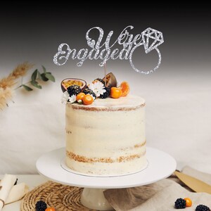 We Are Engaged Cake Topper, We're Engaged Cake Topper, Engagement Party ...