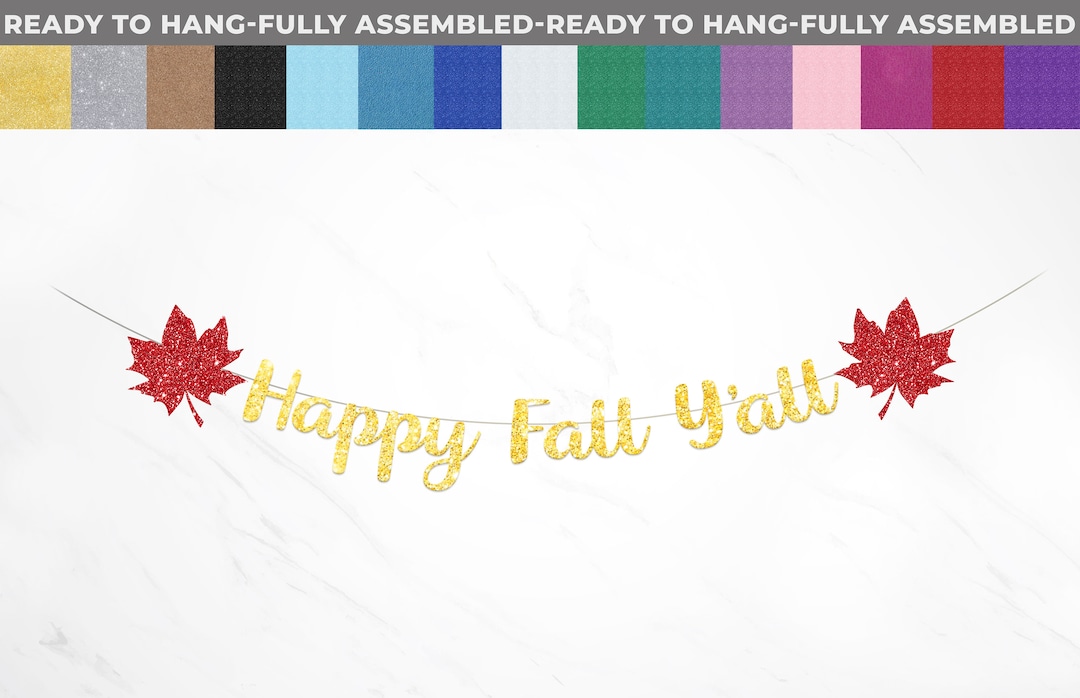 Happy Fall Y'all Banner, Fall Themed Party Decorations, Fall Birthday ...
