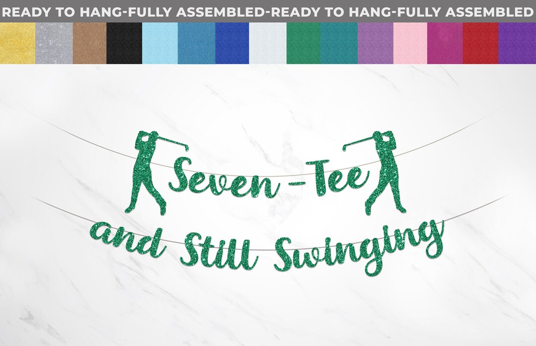 Personalized Golf 70th Birthday Banner, Seven Tee and Still Swinging ...