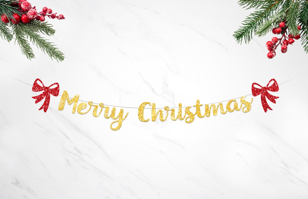 Merry Christmas Banner, Christmas Garland, Christmas Bunting, Festive ...