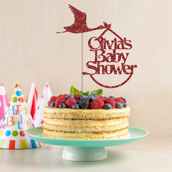 Custom Baby Boy Girl Stork Cake Topper Baby Shower Cake - Etsy