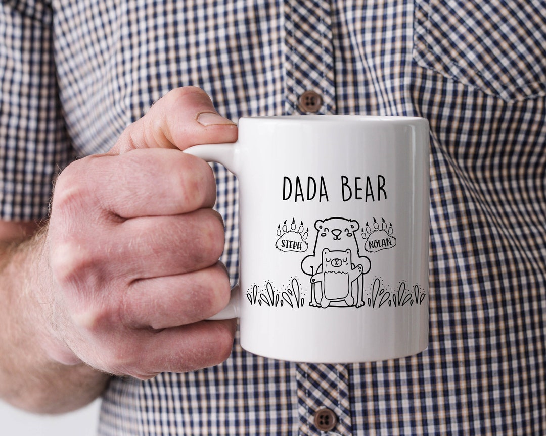 Personalized Dada Bear Mug, Dad Mug, Dada Bear, Daddy Mug, Gift for ...