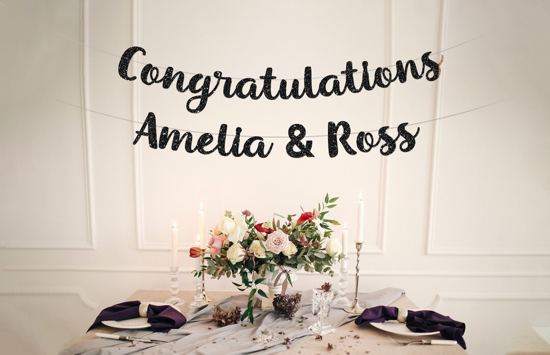 Custom Congratulations Banner Engagement Party Decorations - Etsy