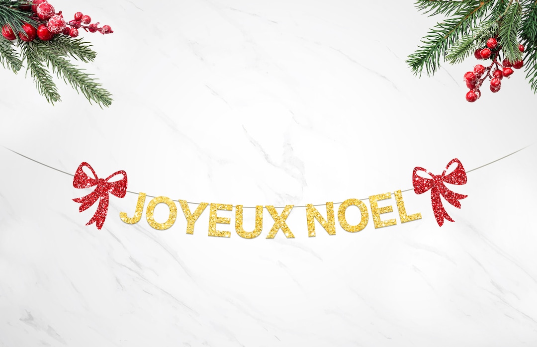 Joyeux Noel Banner, Joyeux Noel Garland, Merry Christmas Banner ...