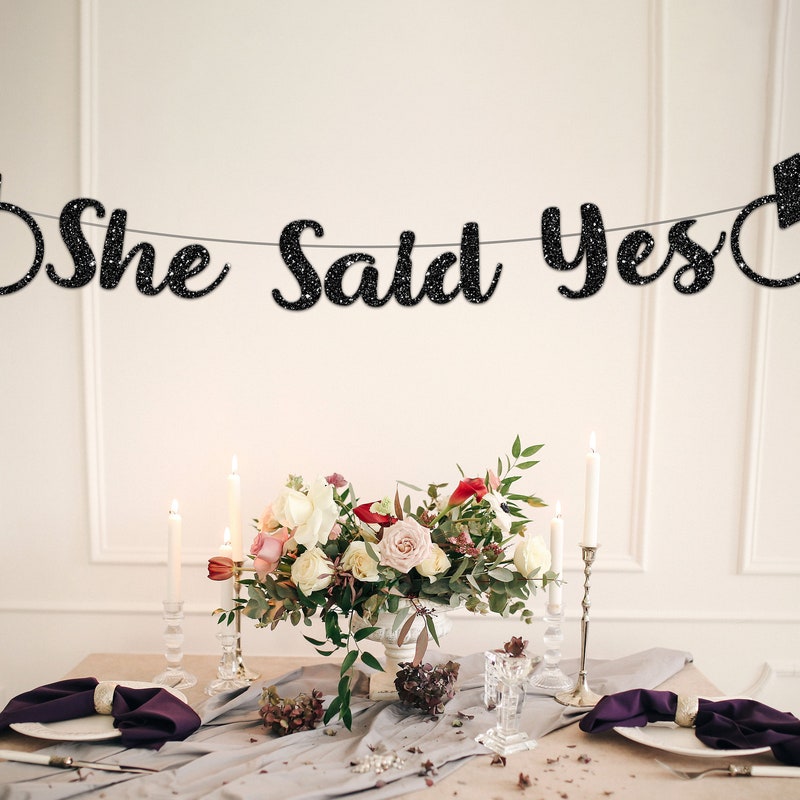 She Said Yes Banner - Etsy