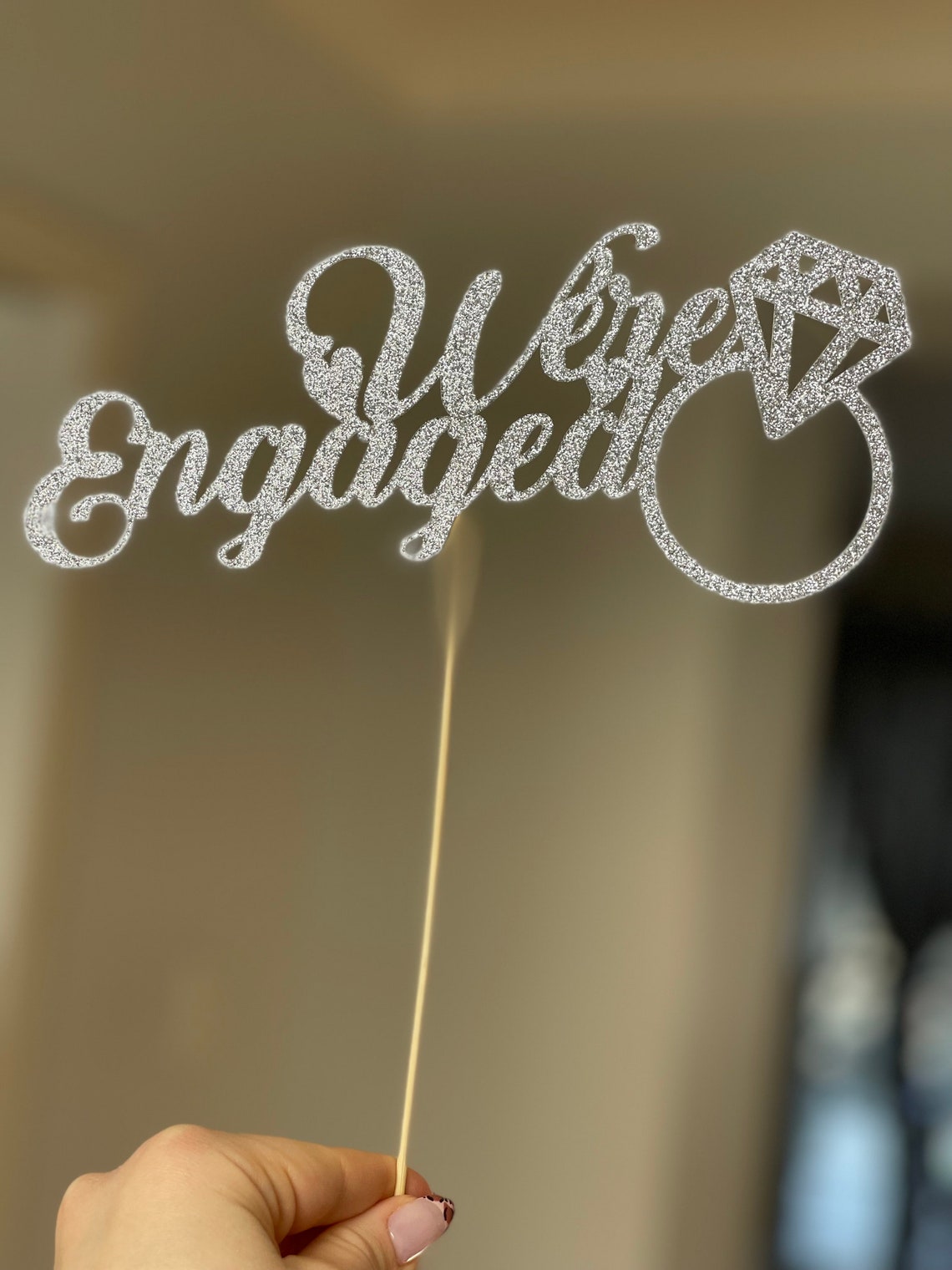 We Are Engaged Cake Topper We're Engaged Cake Topper - Etsy