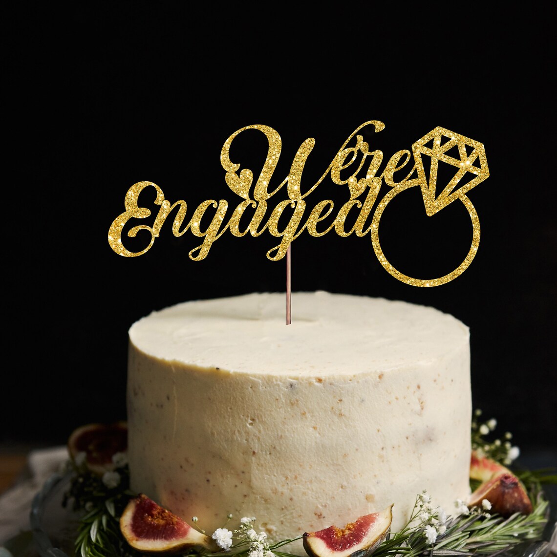 We Are Engaged Cake Topper, We're Engaged Cake Topper, Engagement Party ...