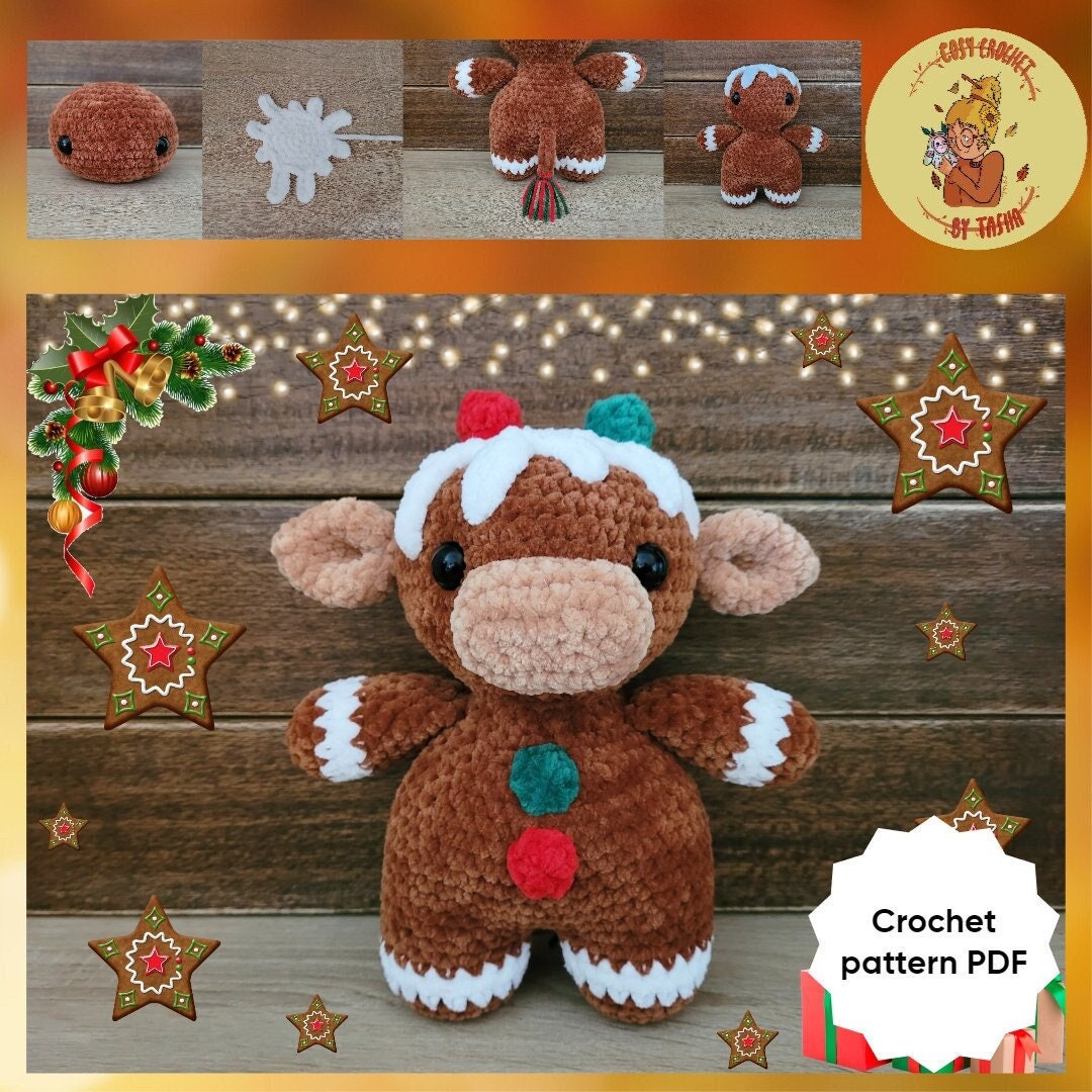 DIGITAL PATTERN: Gingerbread Cow Crochet Plushie - Etsy