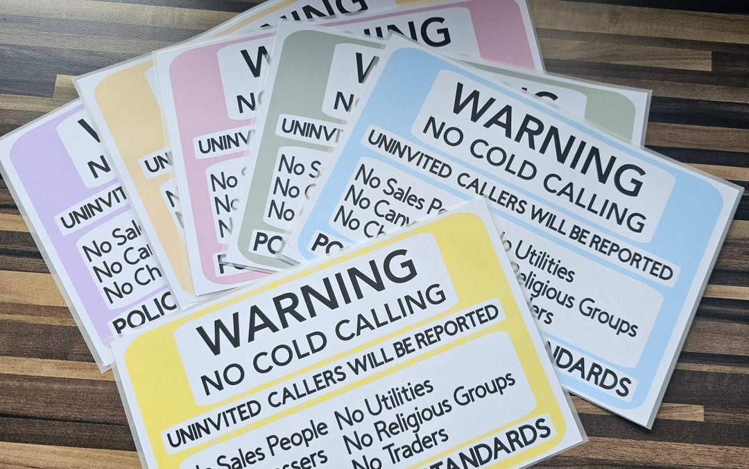 Pastel No Cold Callers Warning Sign - Door or Window - Etsy UK