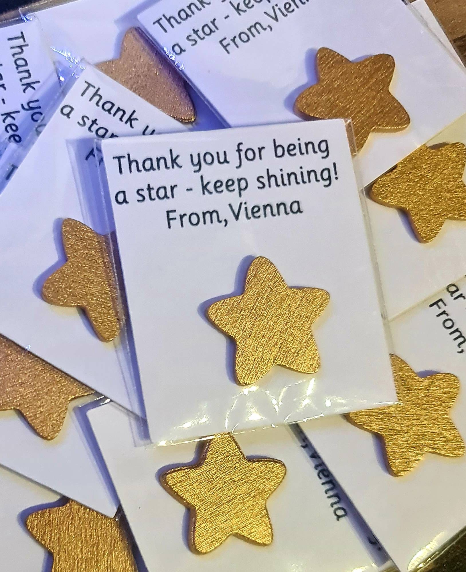 Class Gifts End of Year Wooden Gold Star Personalised School Pupil ...