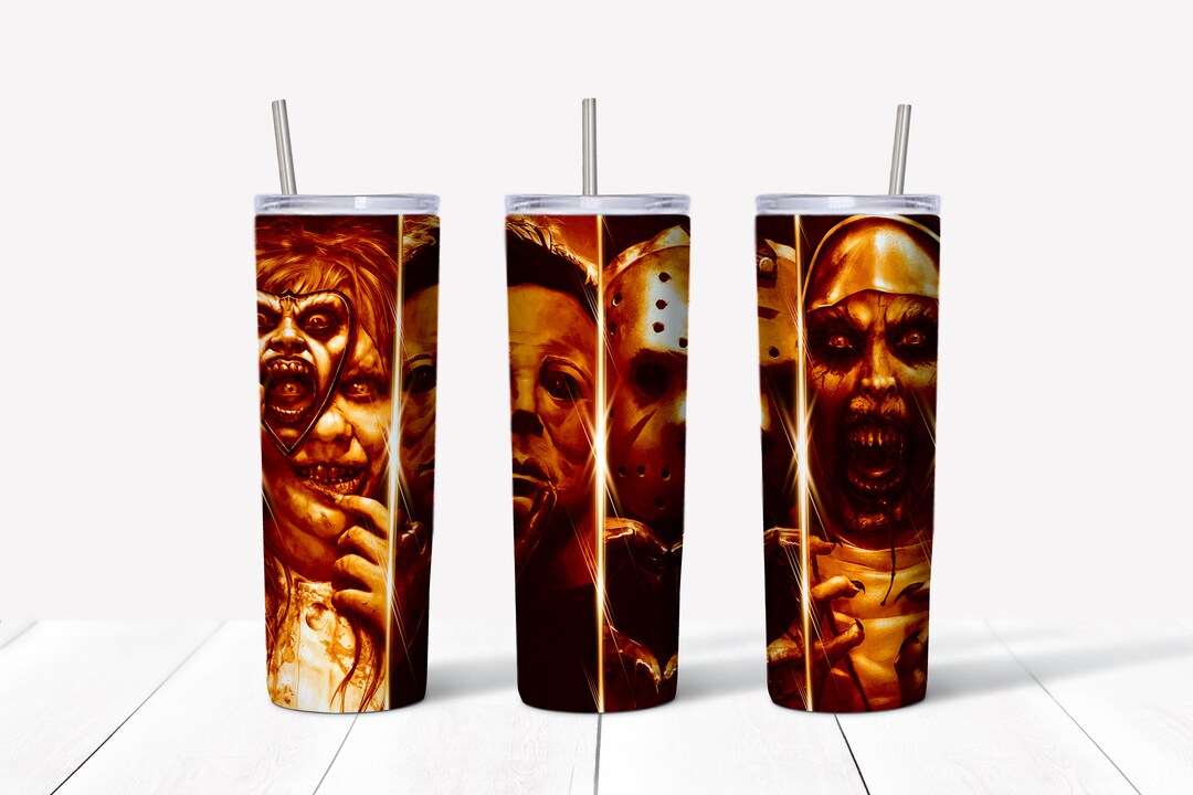 Exorcist, Freddy, Jason, Nun Horror Halloween 20 Oz Skinny Tumbler - Etsy