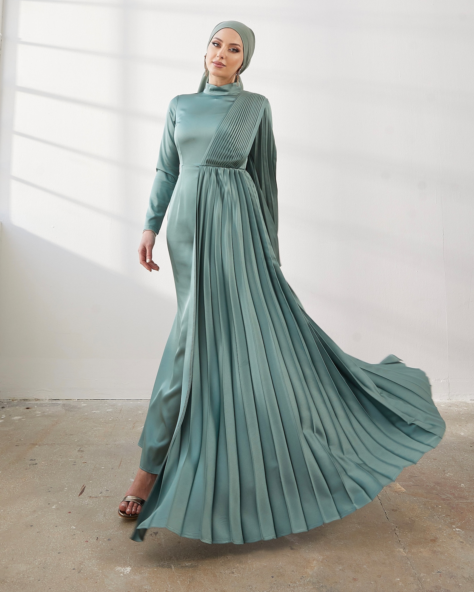Luxury Abaya, Islamic Dress, Hijab Abendkleid, Satin Blue Abaya Dubai ...