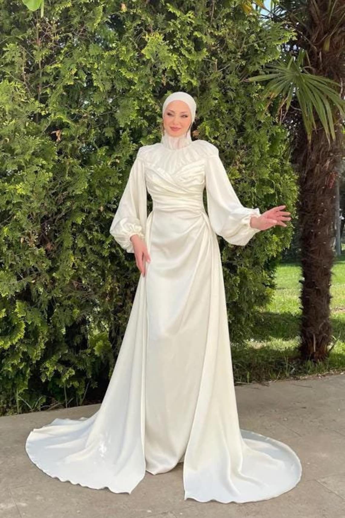 Modest Muslim Wedding Dress,islamic Prom Dress,bridesmaid Abaya, Hijab ...