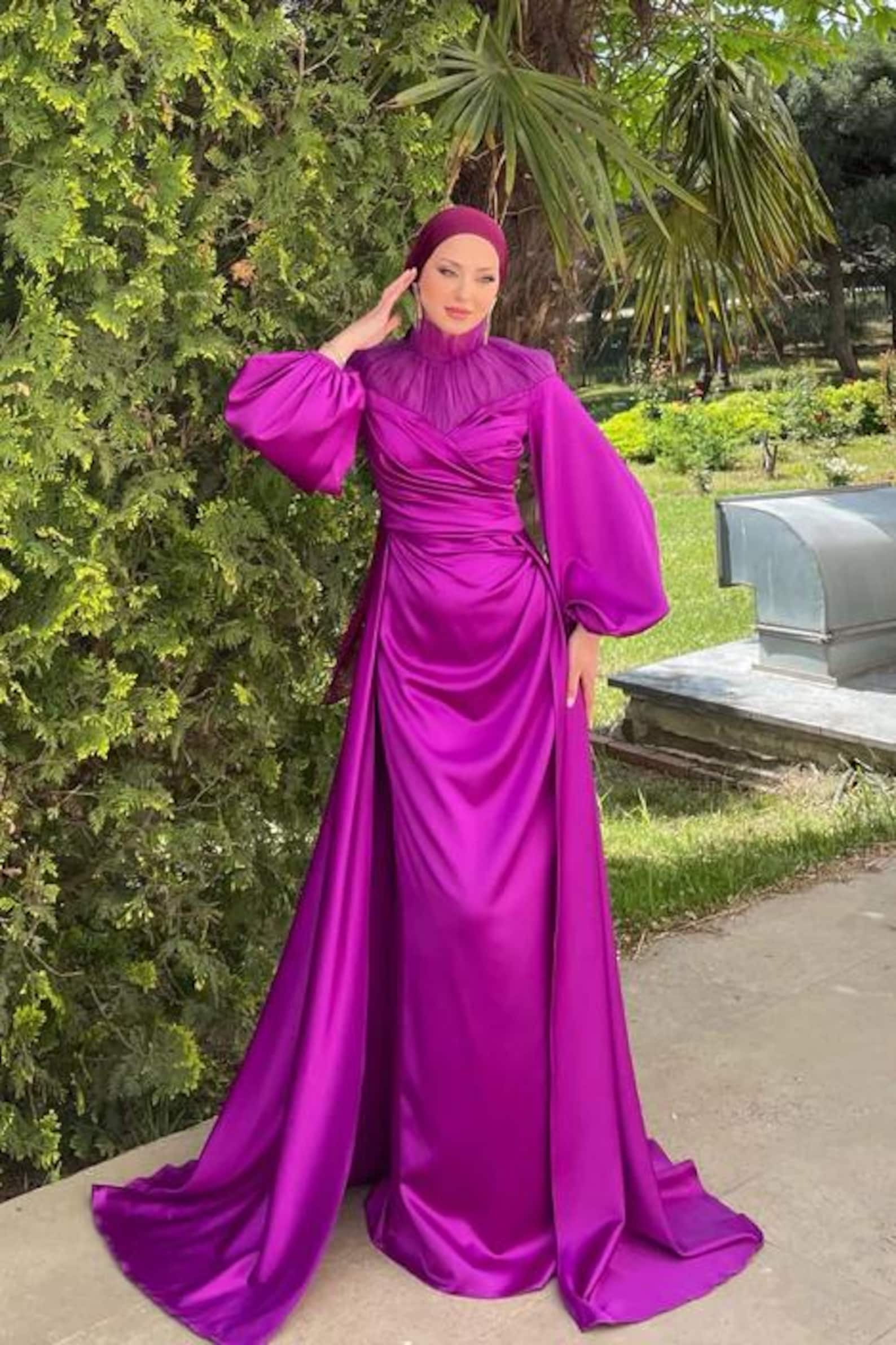 Modest Islamic Wedding Dress,muslim Prom Dress,bridesmaid Abaya, Hijab ...
