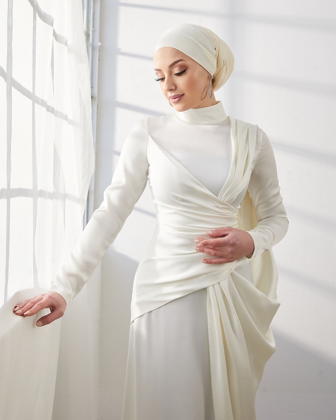Muslim Wedding Dress White,nikkah Dress, Islamic Dress,luxury Abaya ...